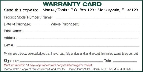 Warranty Card